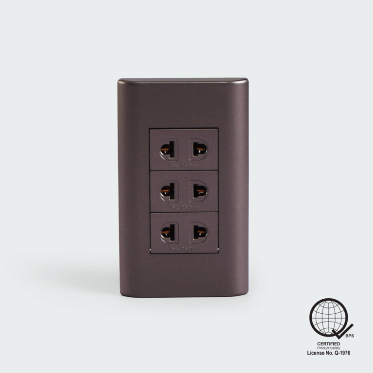 Plano three gang Outlet Set- Dark Gray - Firefly Electric and Lighting ...